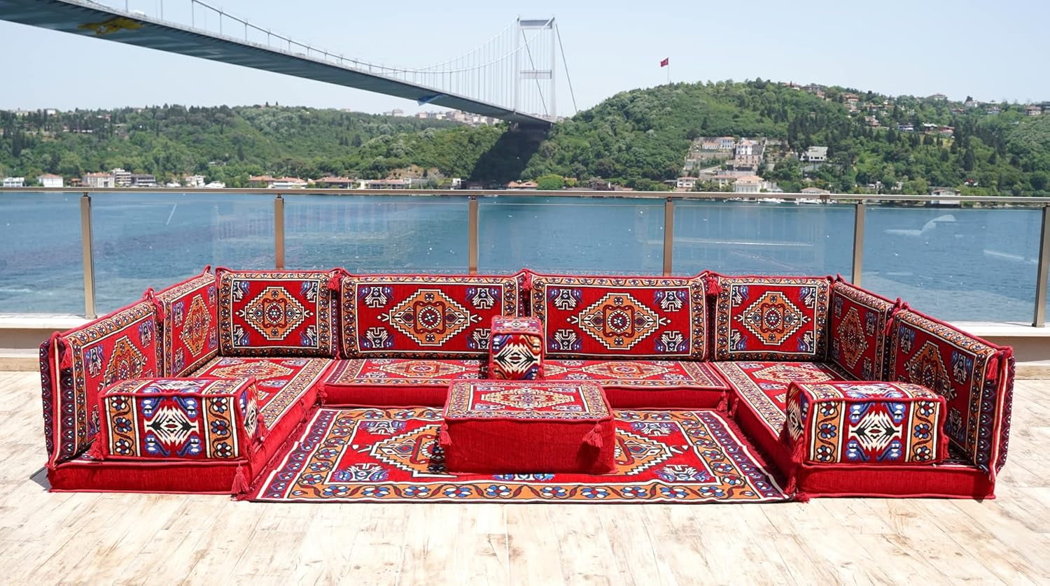 Red Floor Cushions, Sofa Bed, Diwan Sofa, Turkish Sofa, Floor Seating ...
