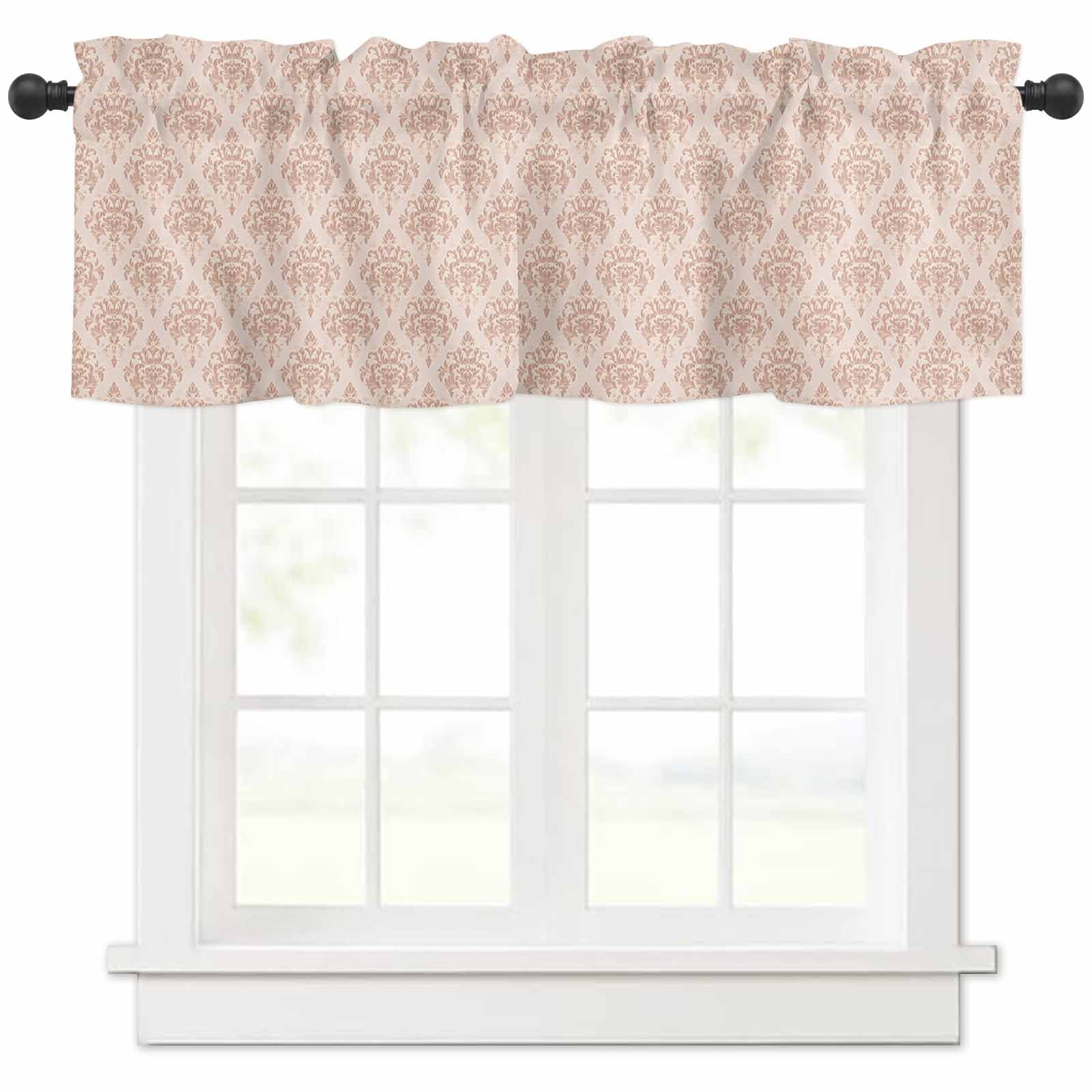 Red Floral Boho Valances for Windows Farmhouse Kitchen Curtains ...