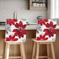 Red Floral Chair Covers Set of 6 Vintage Flowers Chair Back Covers ...