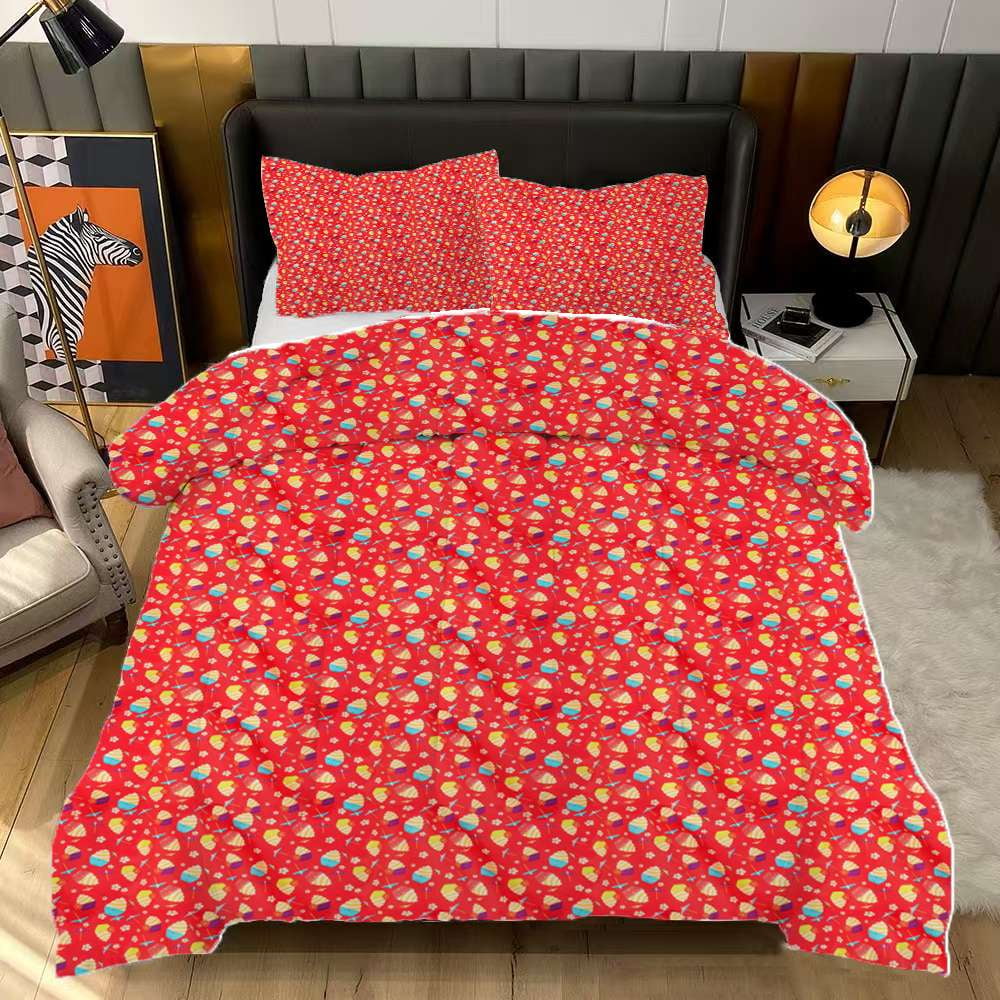Red Floral Comforter Set Queen Size Bedding Set For Travl Bedroom Decor ...