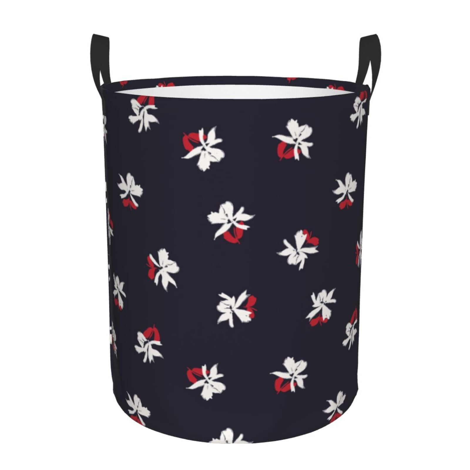 Red Floral Laundry Basket, Laundry Hamper Waterproof Laundry Bag ...