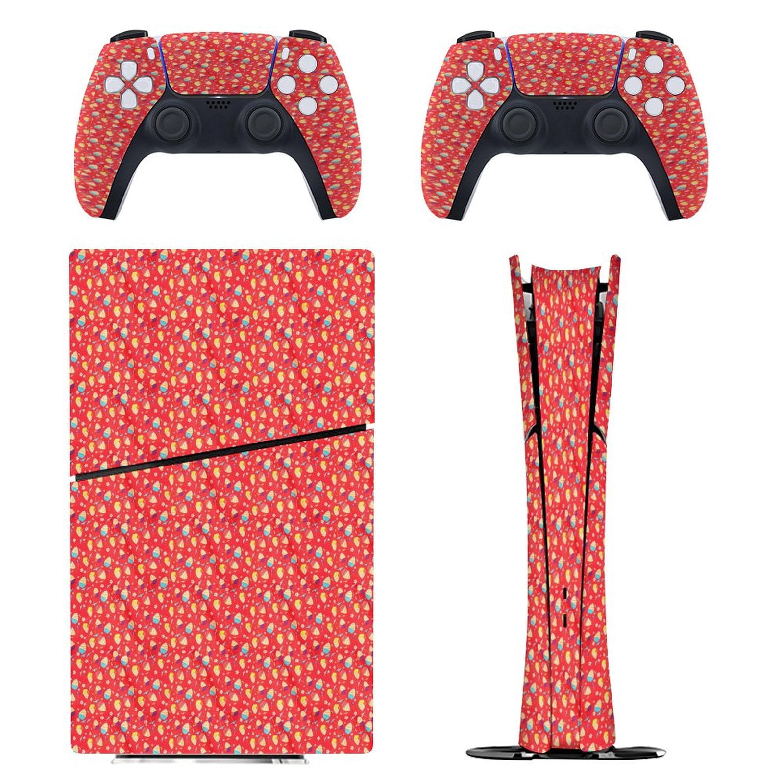 Red Floral PS5/PS5 Pro/PS5 Slim Digital Disc Skin Sticker For Console ...