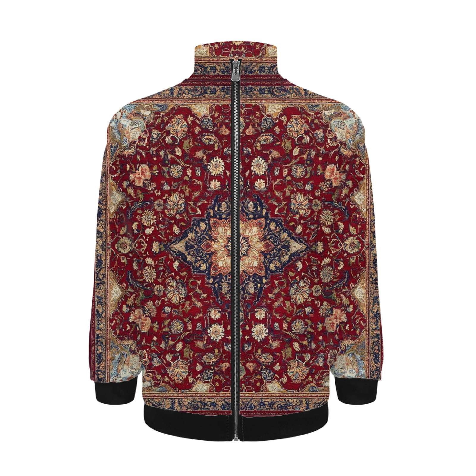 Red Floral Persian Rug Jacket Men's Street Cool Long Sleeves Coat ...