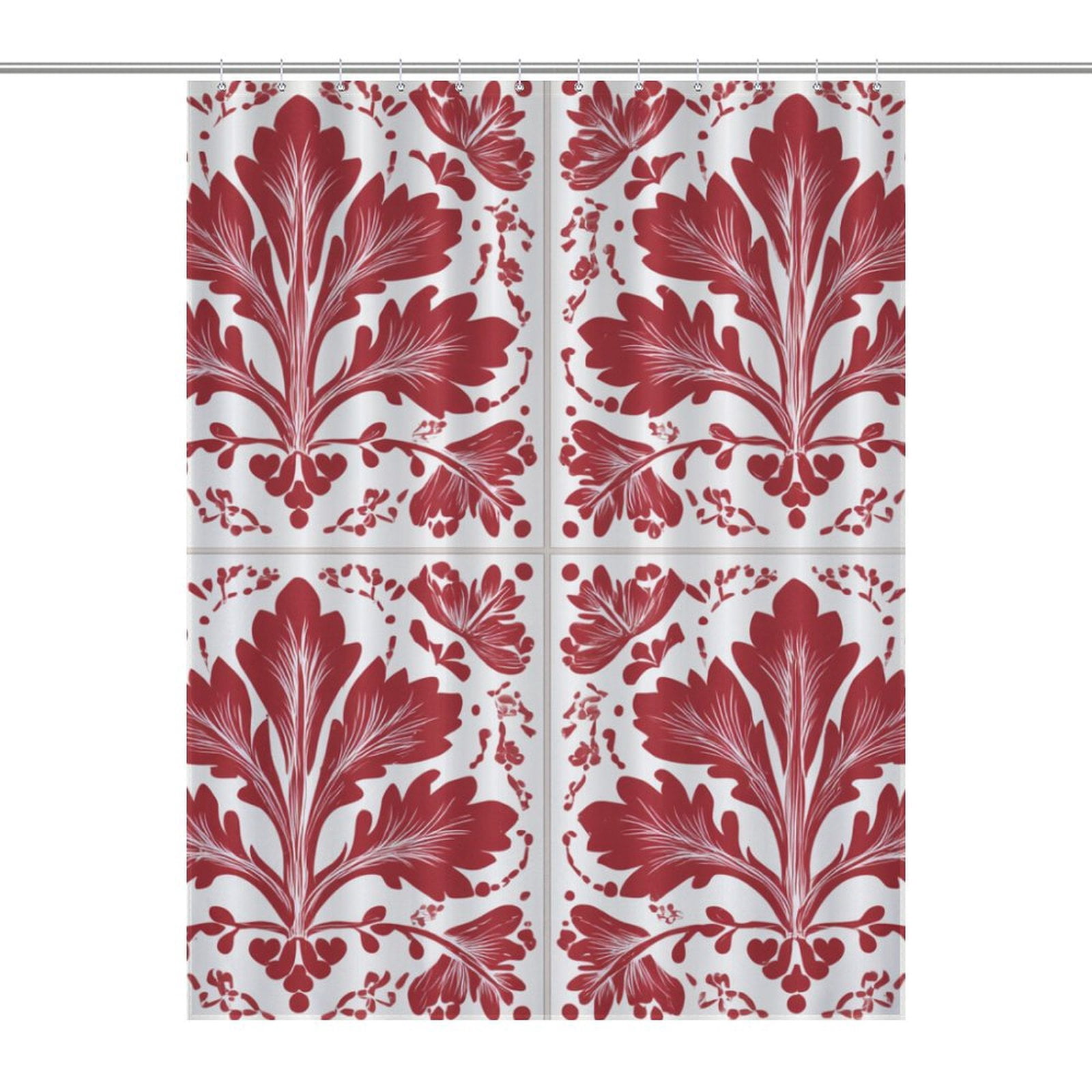 Red Floral Tile Seamless Pattern Design Shower Curtains - Bath Shower ...
