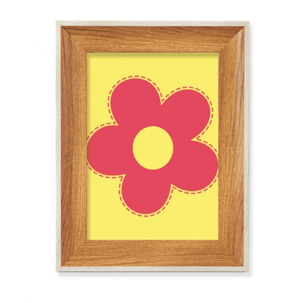 Red Flower Cartoon Desktop Wooden Photo Frame Display Picture Art ...