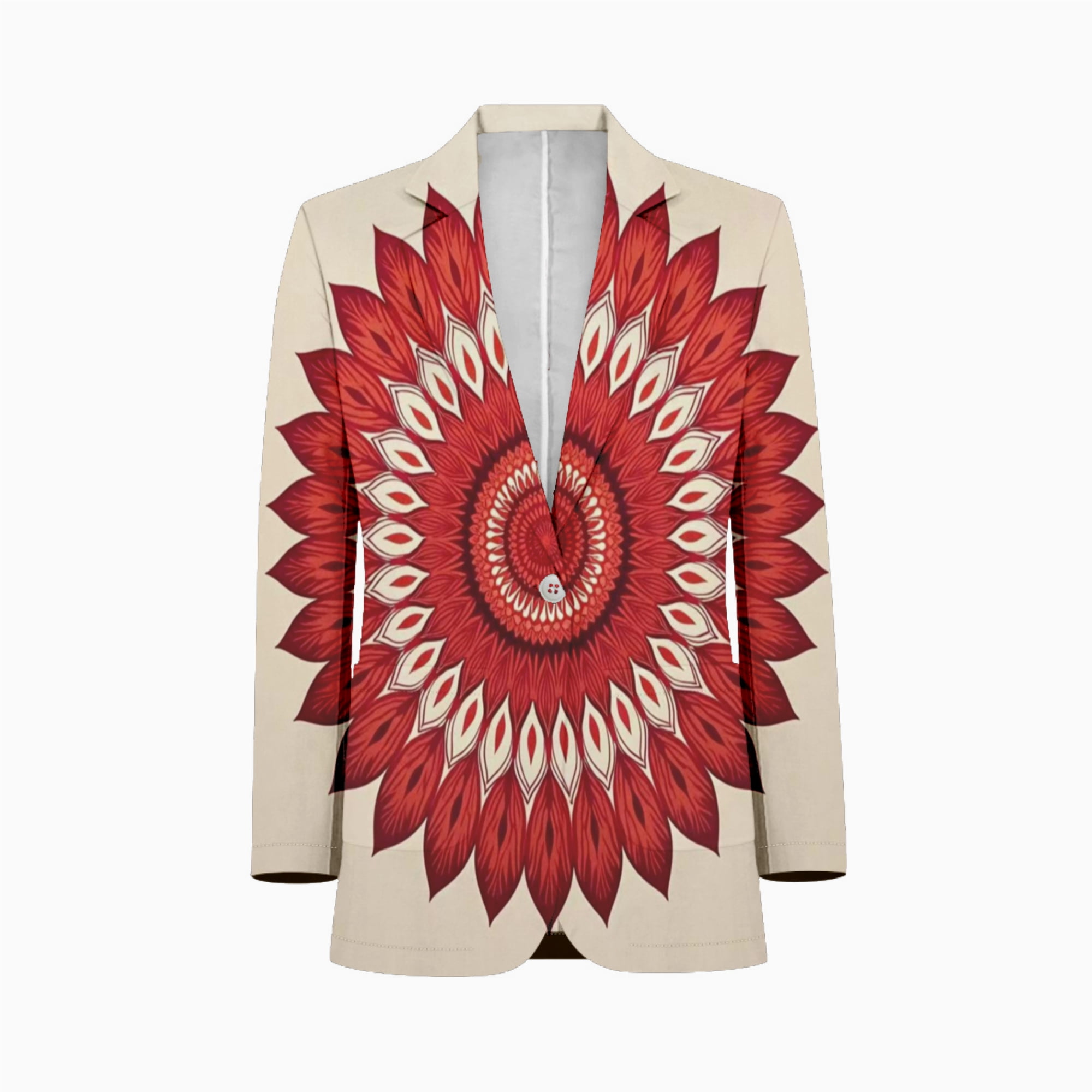 Red Flower Center Mandala Customized Men's Suits full man Shawl Collar ...