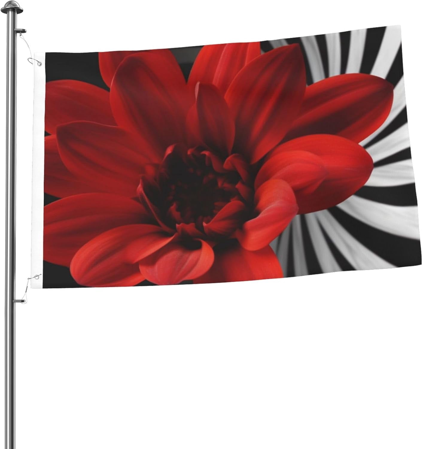 Red Flower Garden Flags Holiday Banner with Brass Grommets Large ...