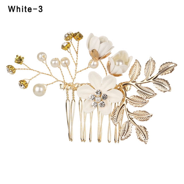 Red Flower Hair Comb (Hair decor) for Women and Girls - Pins and Clips ...