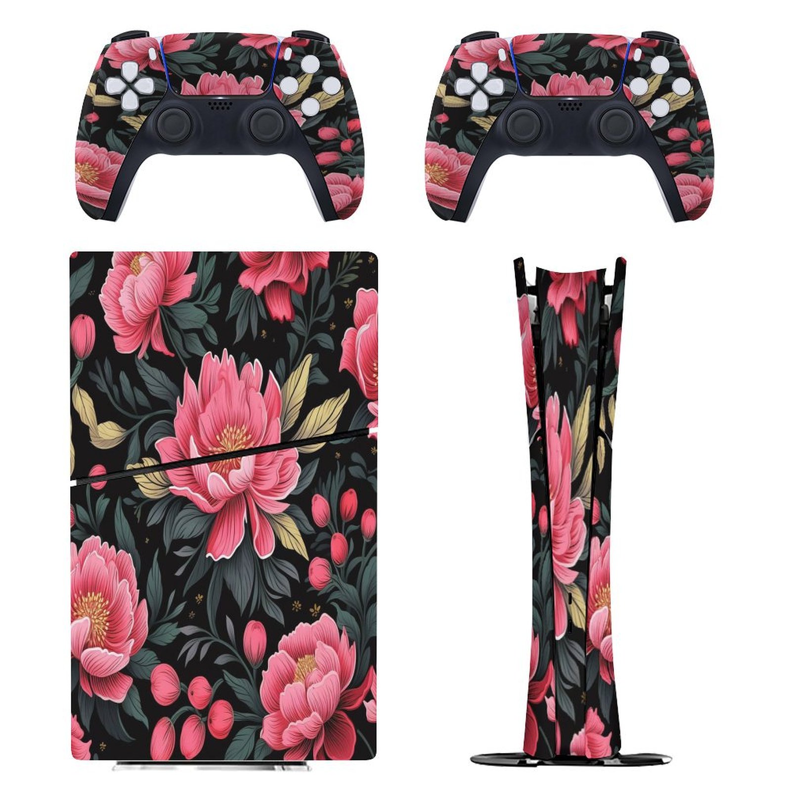 Red Flower PS5/PS5 Slim Digital Disc Skin Sticker For Console And ...