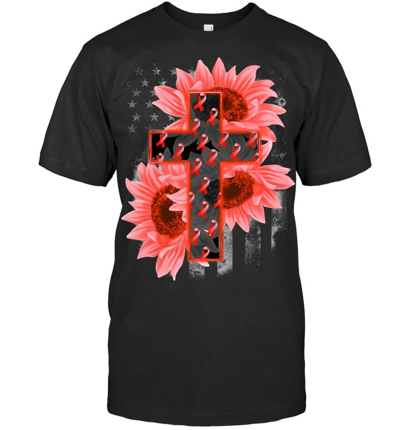 Red Flower Stroke Awareness Stroke Awareness T Shirt - Walmart.com