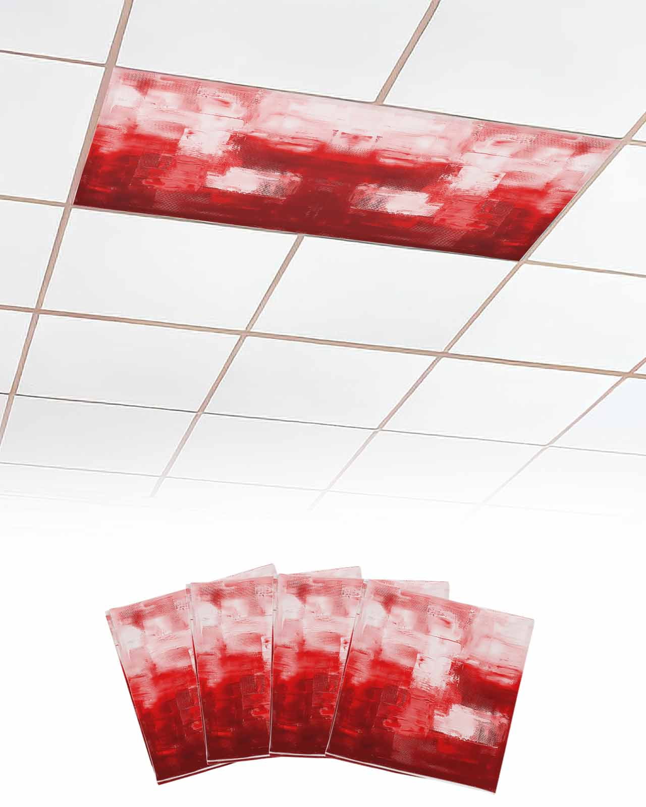 Red Fluorescent Light Covers for Ceiling Lights 4x2 feet,4 Pack ...