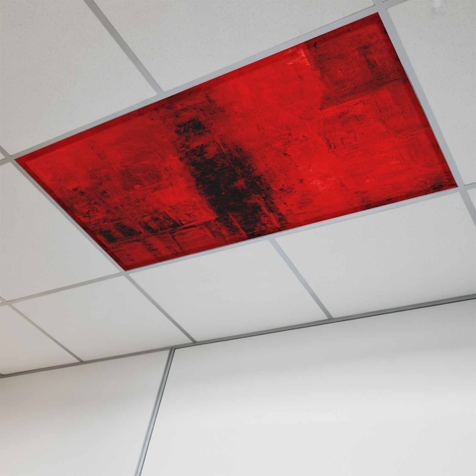 Red Fluorescent Light Covers, Retro Oil Painting Modern Abstract Art ...