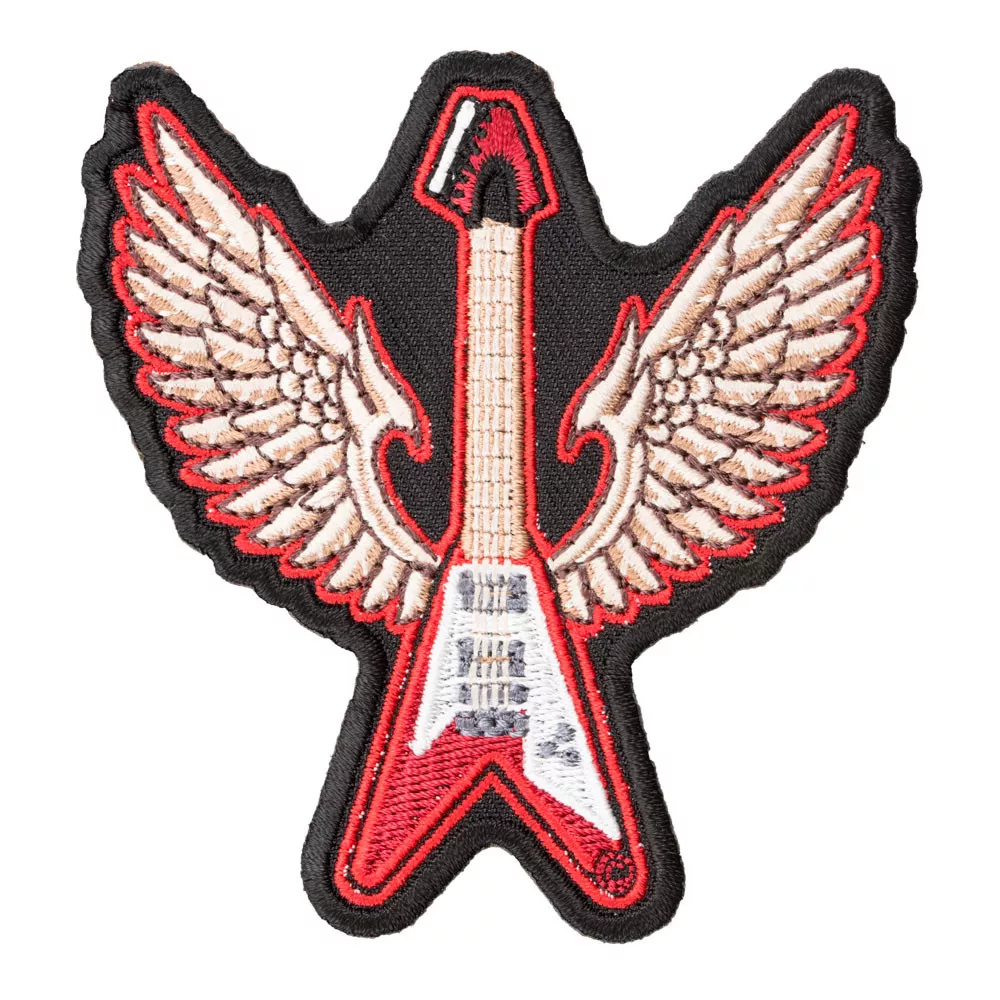 Red Flying V Bass Guitar Patch, Musical Instruments Patches - Walmart.com