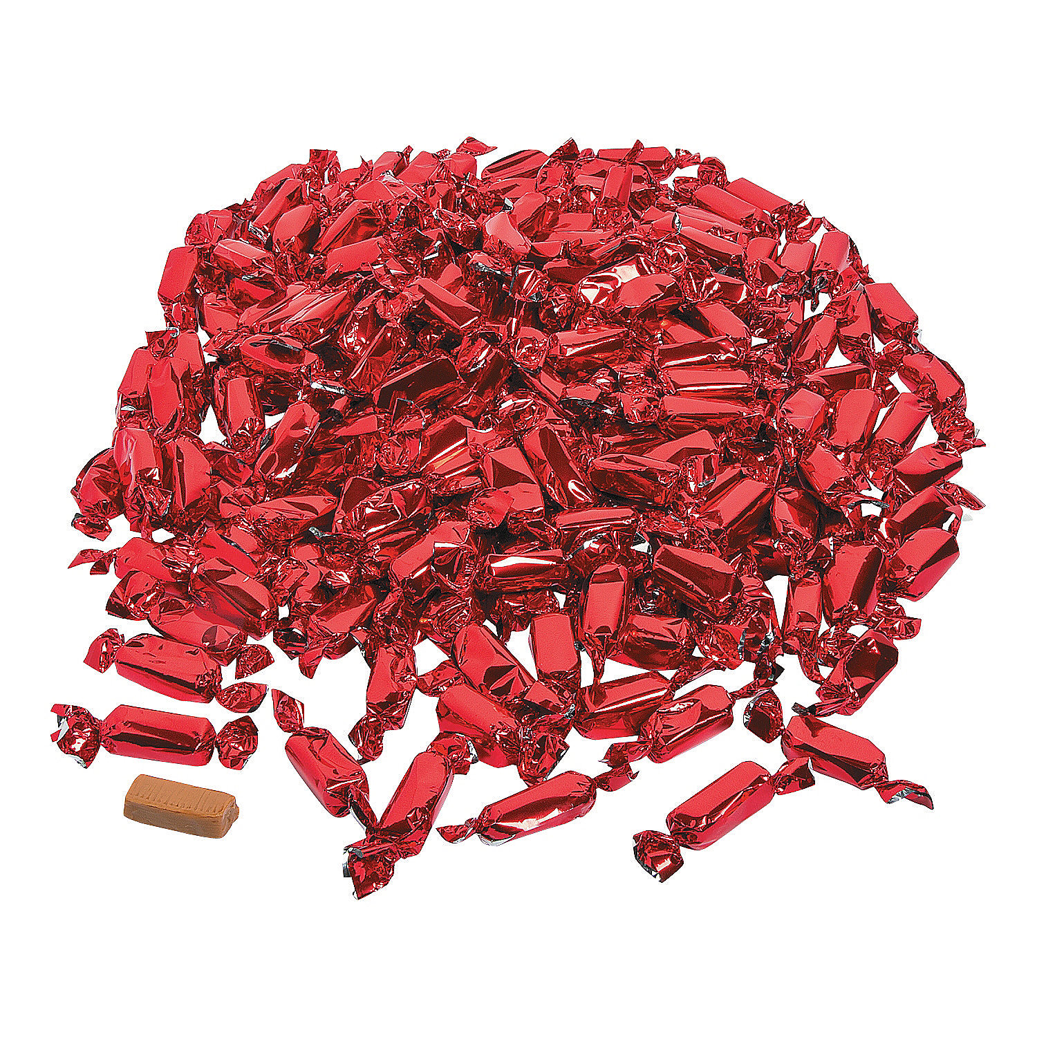 Red Foil-Wrapped Caramels, 189 Pieces, Individually Wrapped, Candy ...