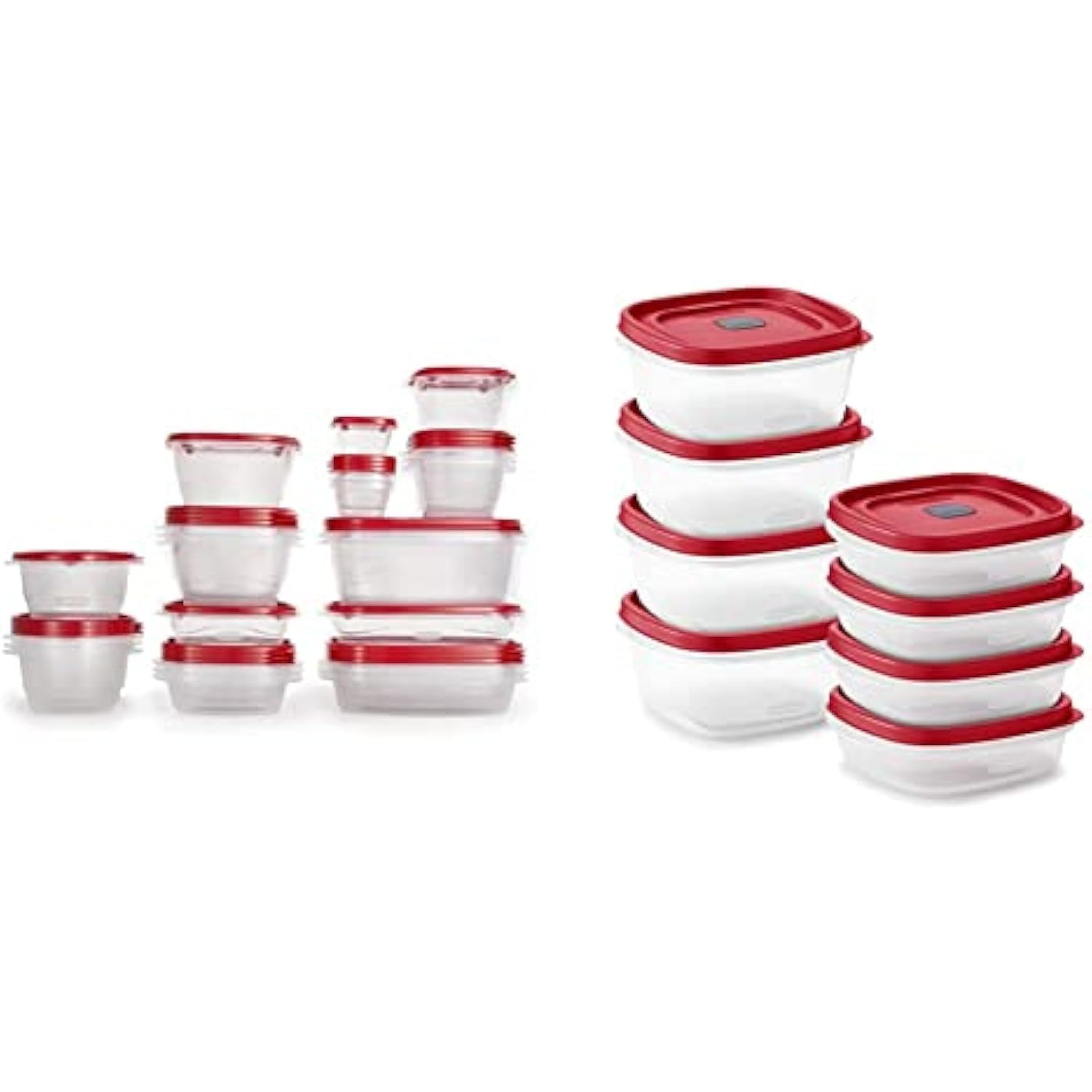Red Food Storage Containers with Lids - 68 Count, Leakproof & Stackable ...