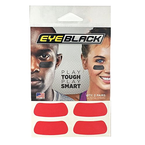 Red Football Baseball Softball Eye Black Strips, 2 Pairs - Walmart.com