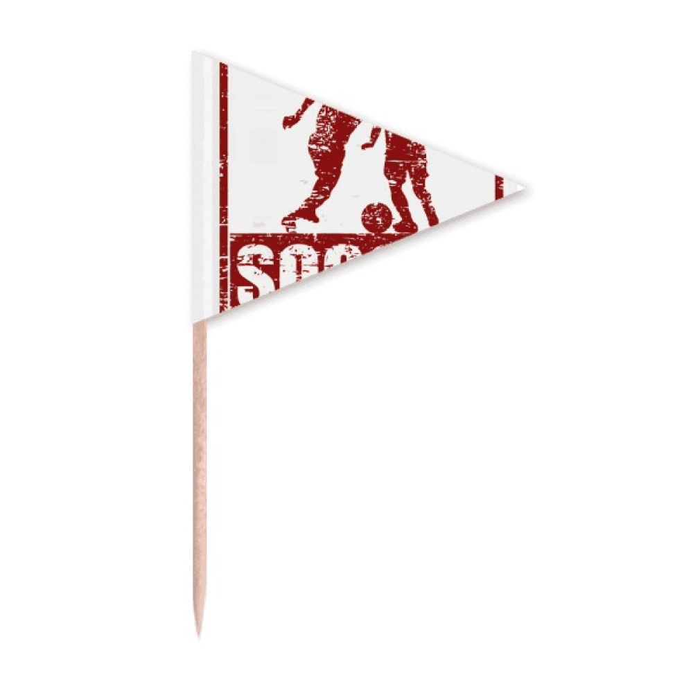 Red Football Player Grab Football Toothpick Triangle Cupcake Toppers ...