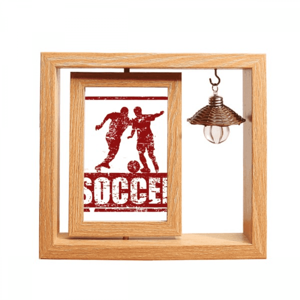 Red Football Player Grab Football Wooden Rotating Picture Photo Frame ...