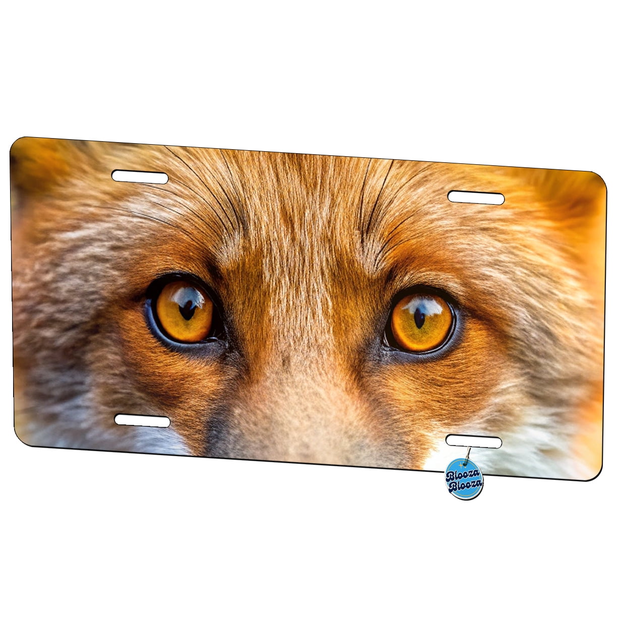 Red Fox Face Metal Novelty License Plate - Walmart.com