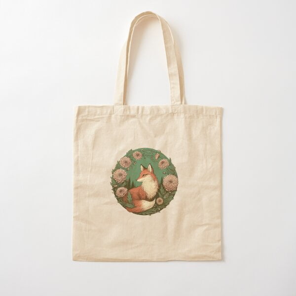Red Fox, Fox, Foxes, Nature, Cottagecore, Flower, Flowers Canvas Tote Bag, Family Gift For ...