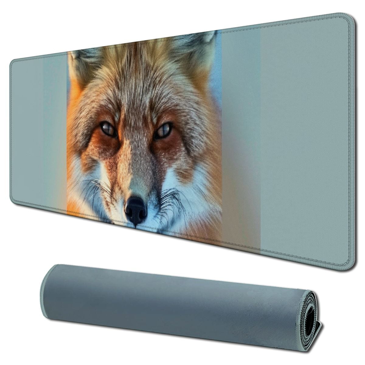 Red Fox Funny Mouse Pad Non-Slip Rubber Base Desk Pad Stitched Edge ...