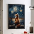 Red Fox Portrait Starry Night Sky Van Gogh Inspired Fox Stargazing ...