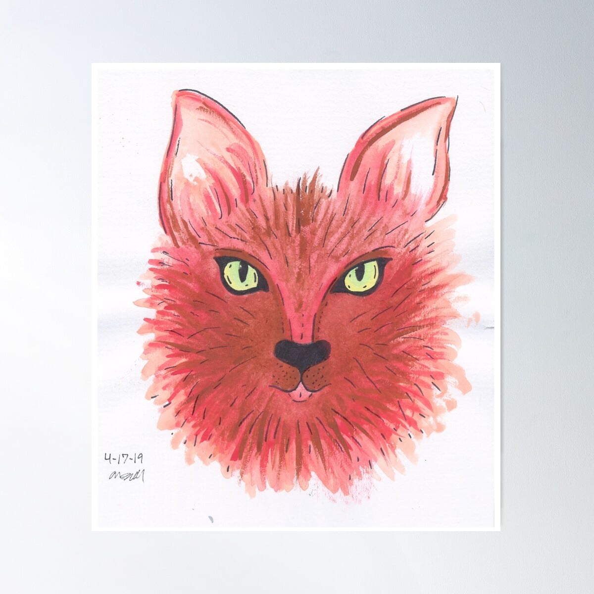 Red Fox Poster Wall Art, Modern Wall Decor For Living Room Bedroom ...