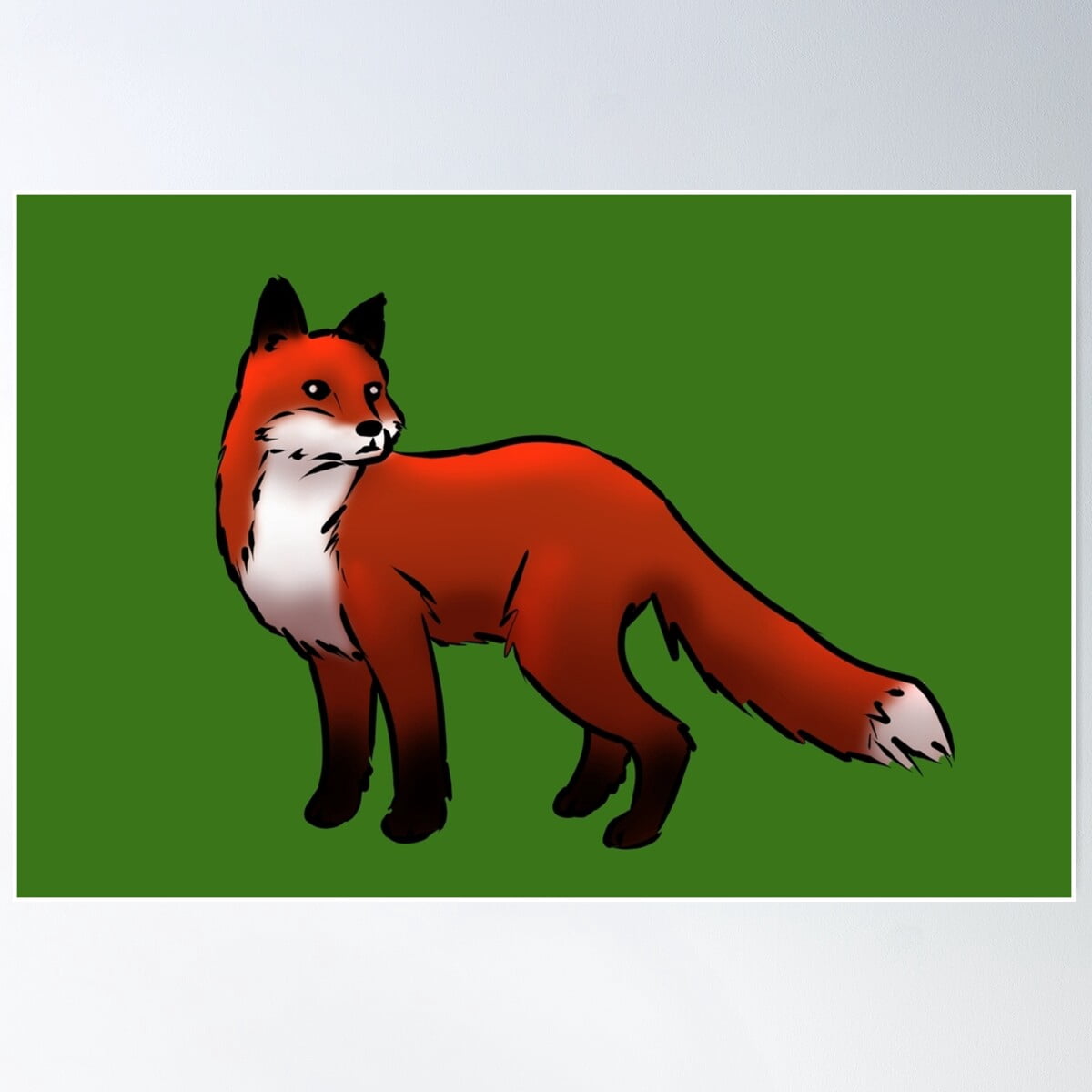 Red Fox Poster Wall Art, Modern Wall Decor For Living Room Bedroom ...