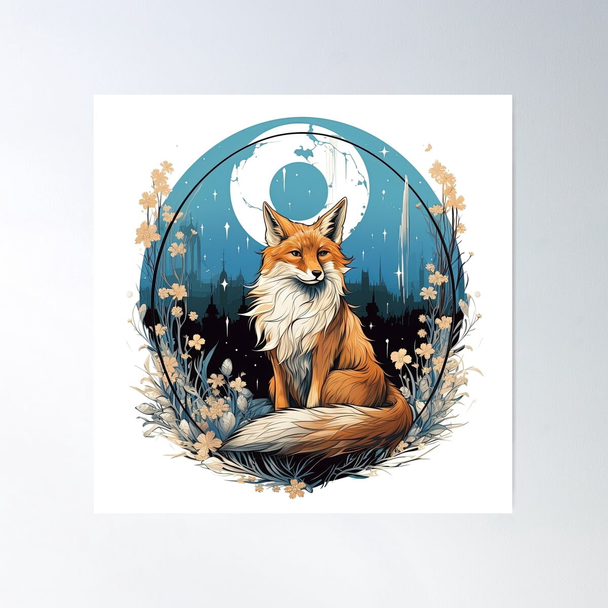 Red Fox Poster Wall Art, Modern Wall Decor For Living Room Bedroom ...