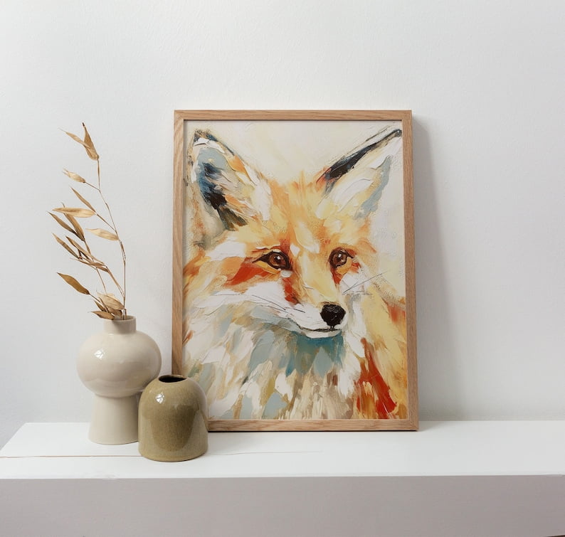 Red Fox Poster: Wildlife Wall Art, Unframed Canvas Size 24x36 - Walmart.com