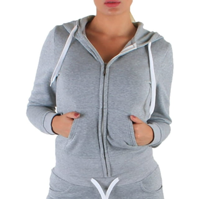 Red Fox Women's Casual Slim-Fit Fleece Full-Zip Athletic Hoodie Jacket ...
