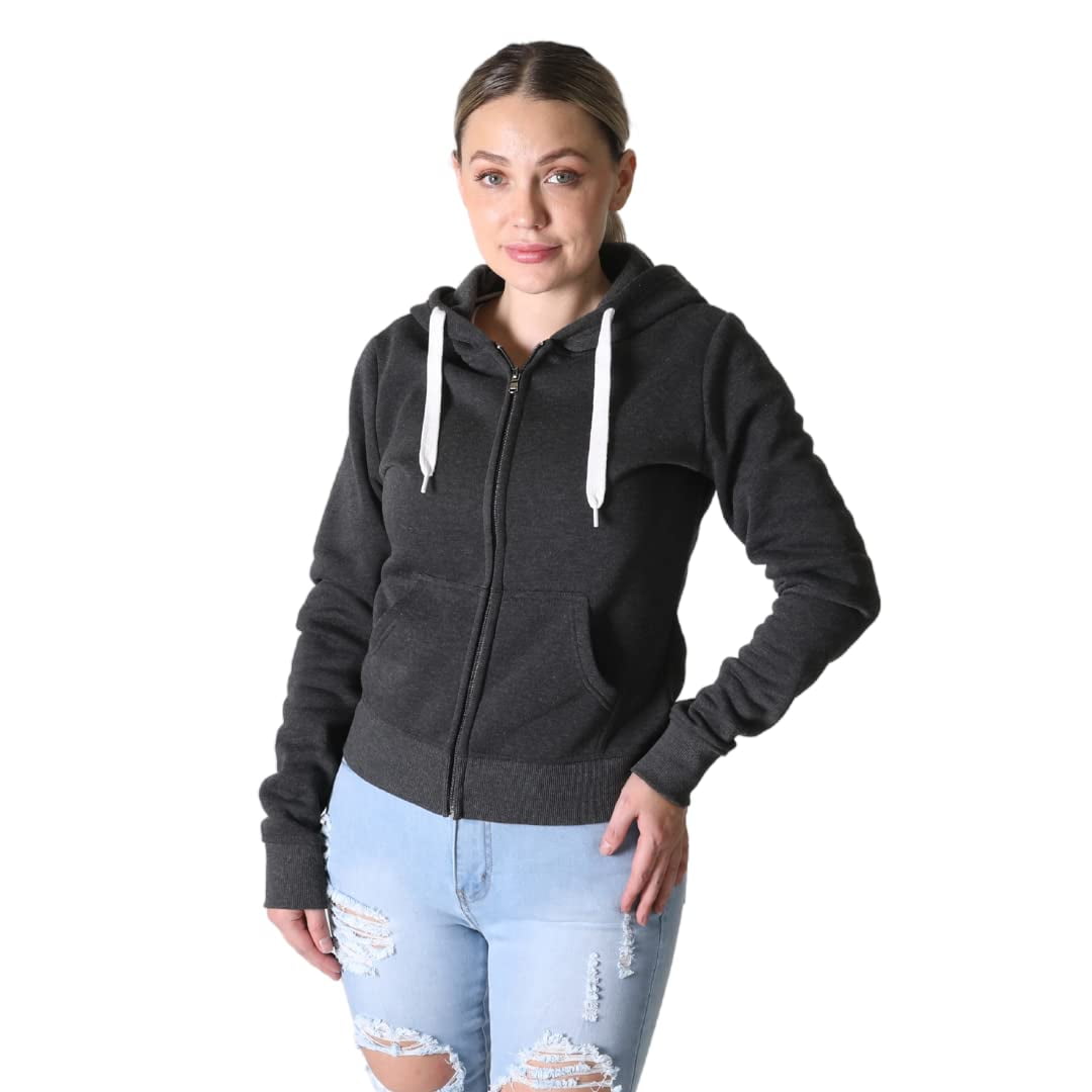 Red Fox Women's Casual Slim-Fit Fleece Full-Zip Athletic Hoodie Jacket ...