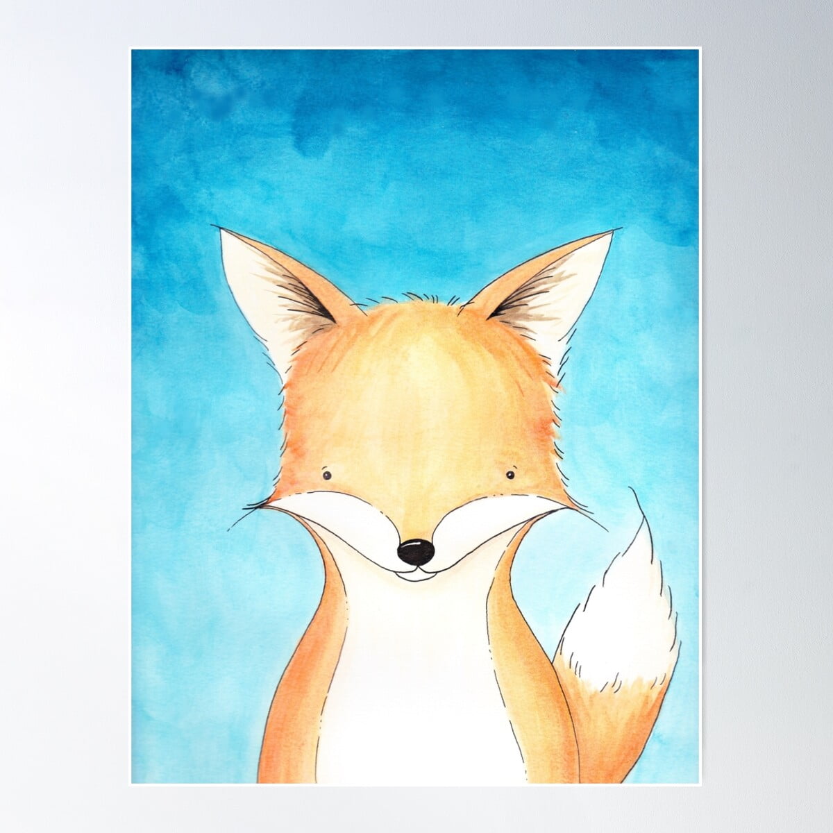 Red Fox - Woodland Portrait Poster Wall Art, Modern Wall Decor For ...