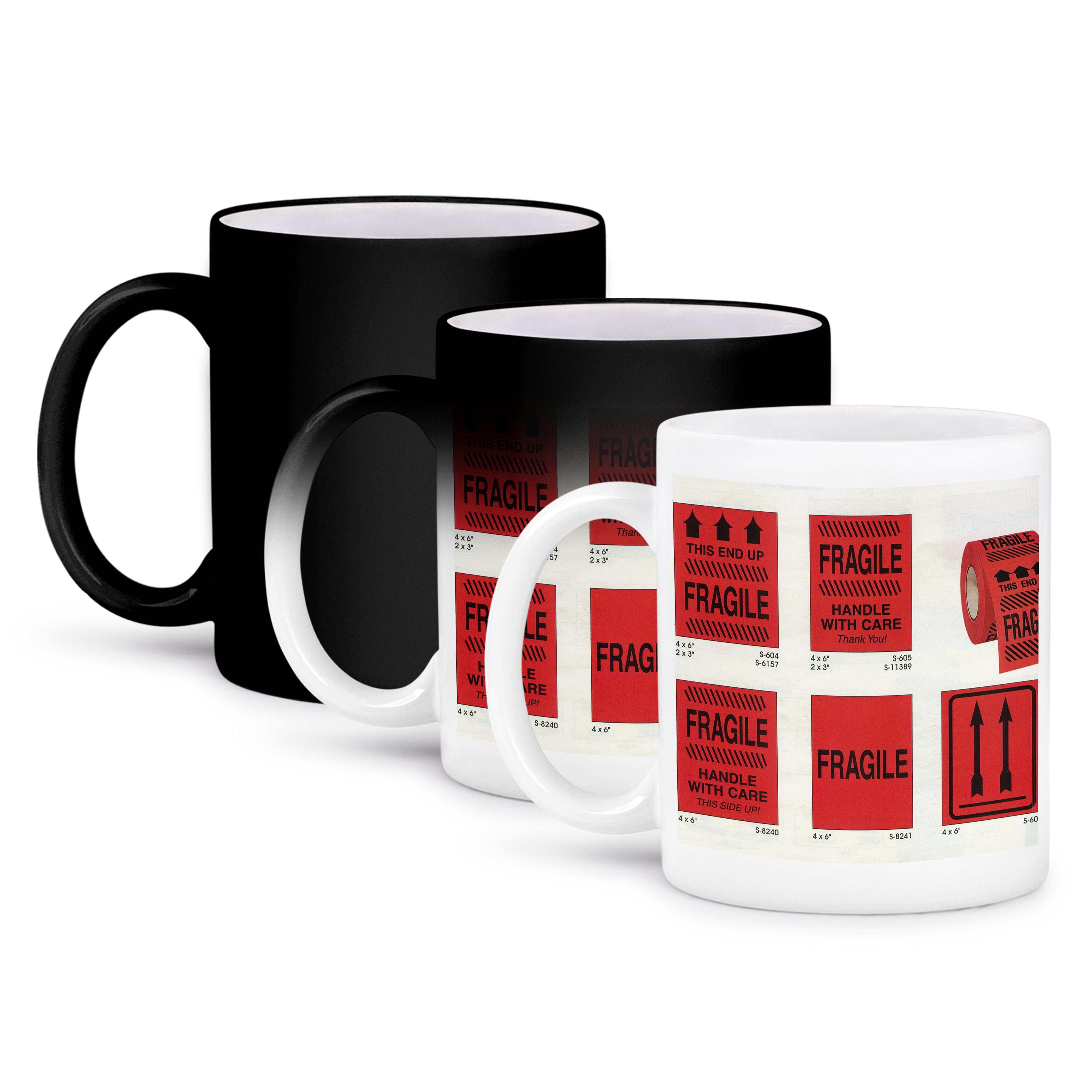 3dRose, Red Fragile Labels, 11oz Magic Transforming Mug - Walmart.com