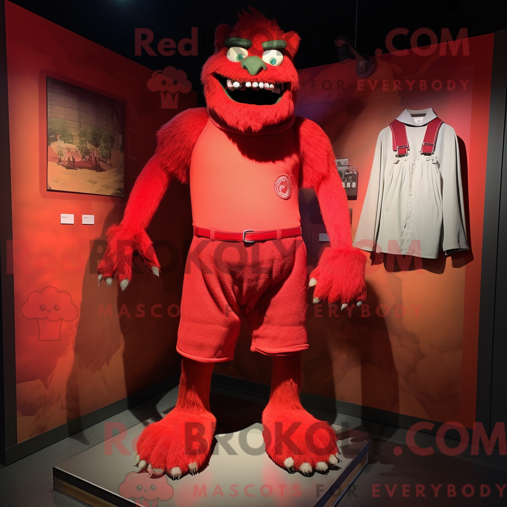 Red Frankenstein S Monster REDBROKOLY mascot costume character dressed ...