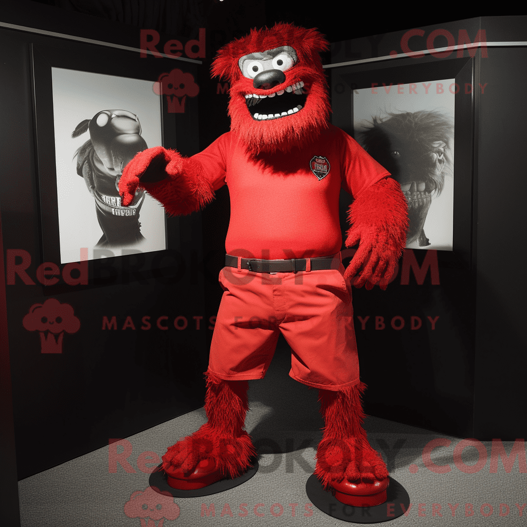 Red Frankenstein S Monster REDBROKOLY mascot costume character dressed ...