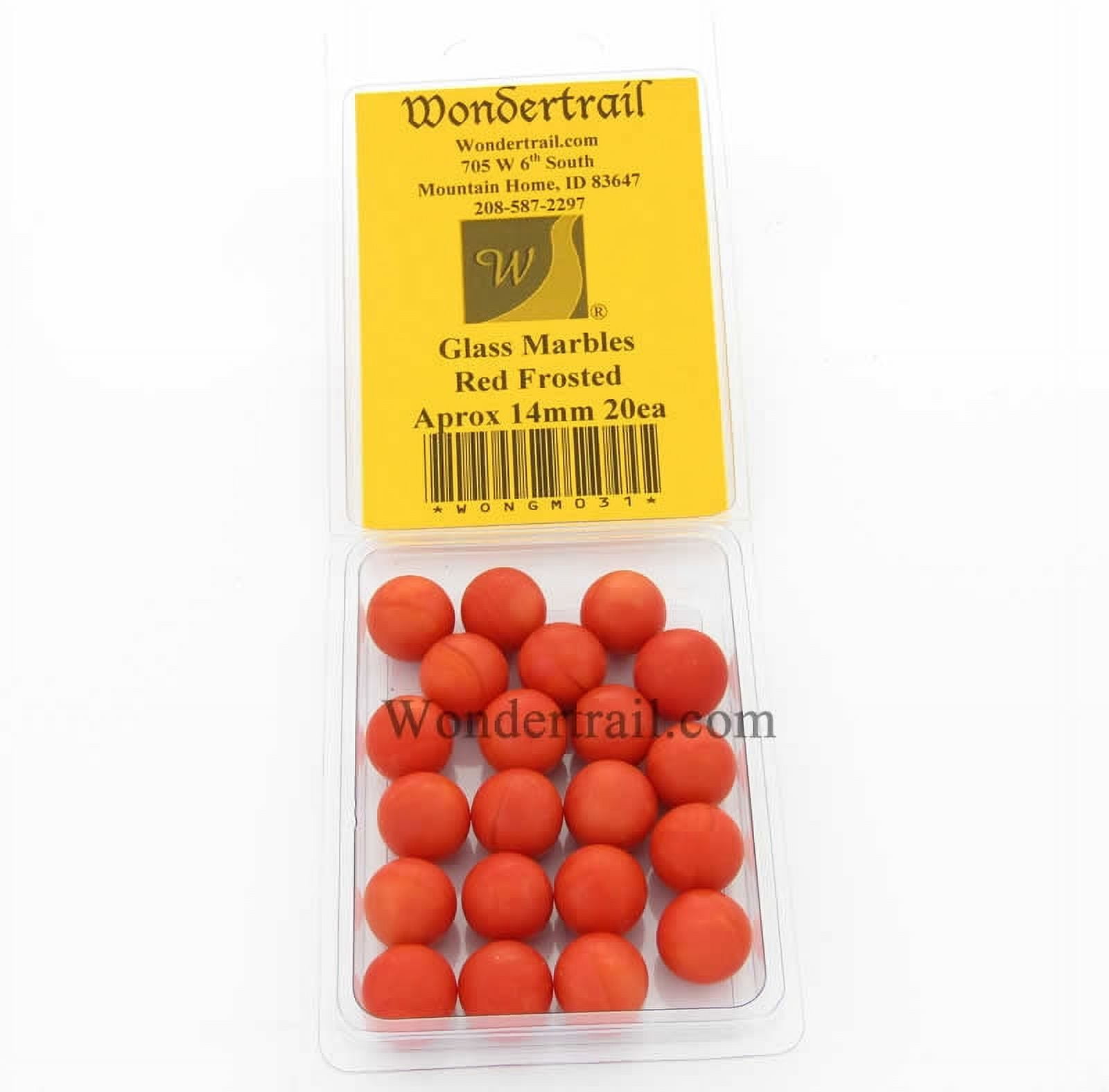 Red Frosted Marbels 14mm Glass Marbles Pack of 20 Wondertrail - Walmart.com