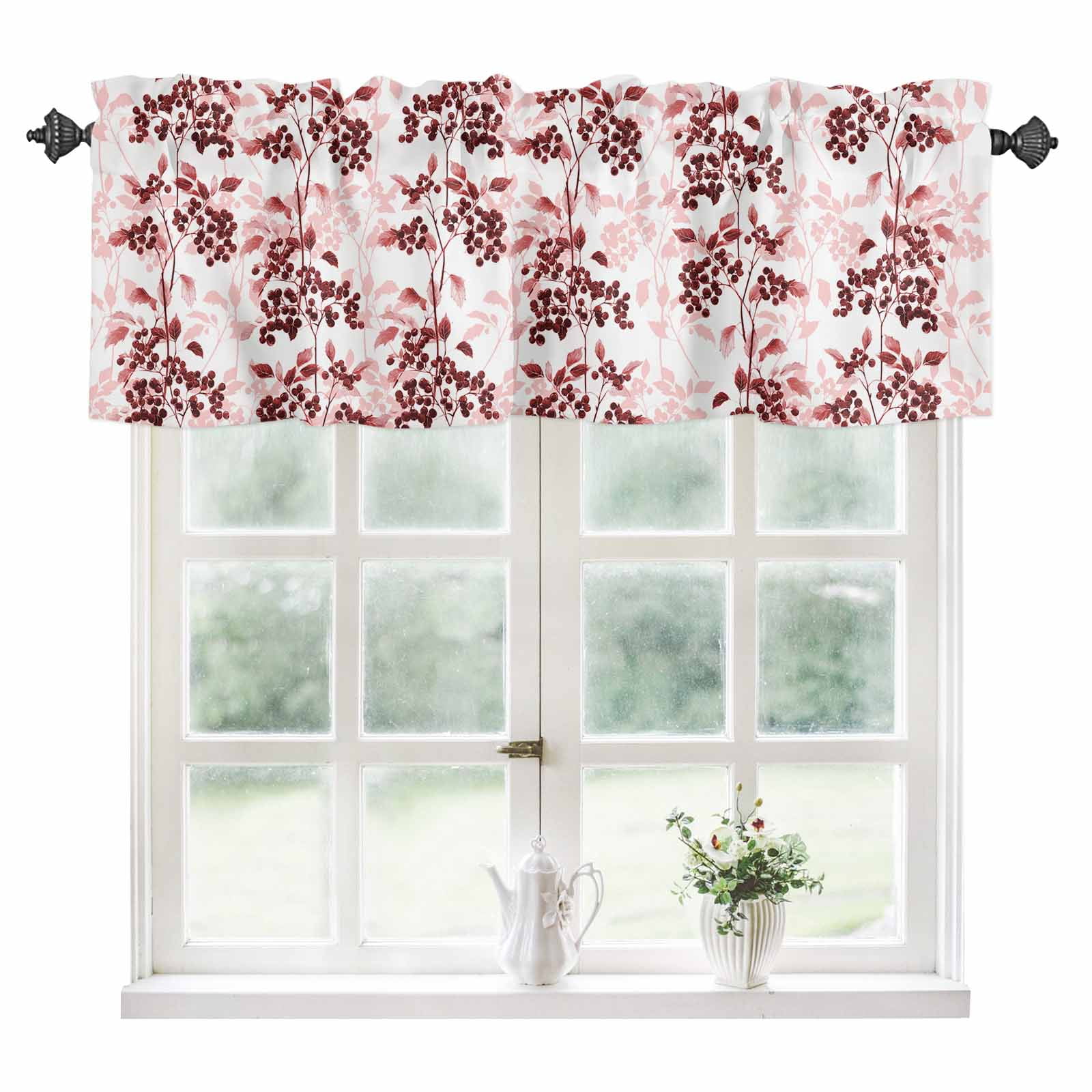 Red Fruit Kitchen Valances for Windows 54x18 Inch Kitchen Curtains ...