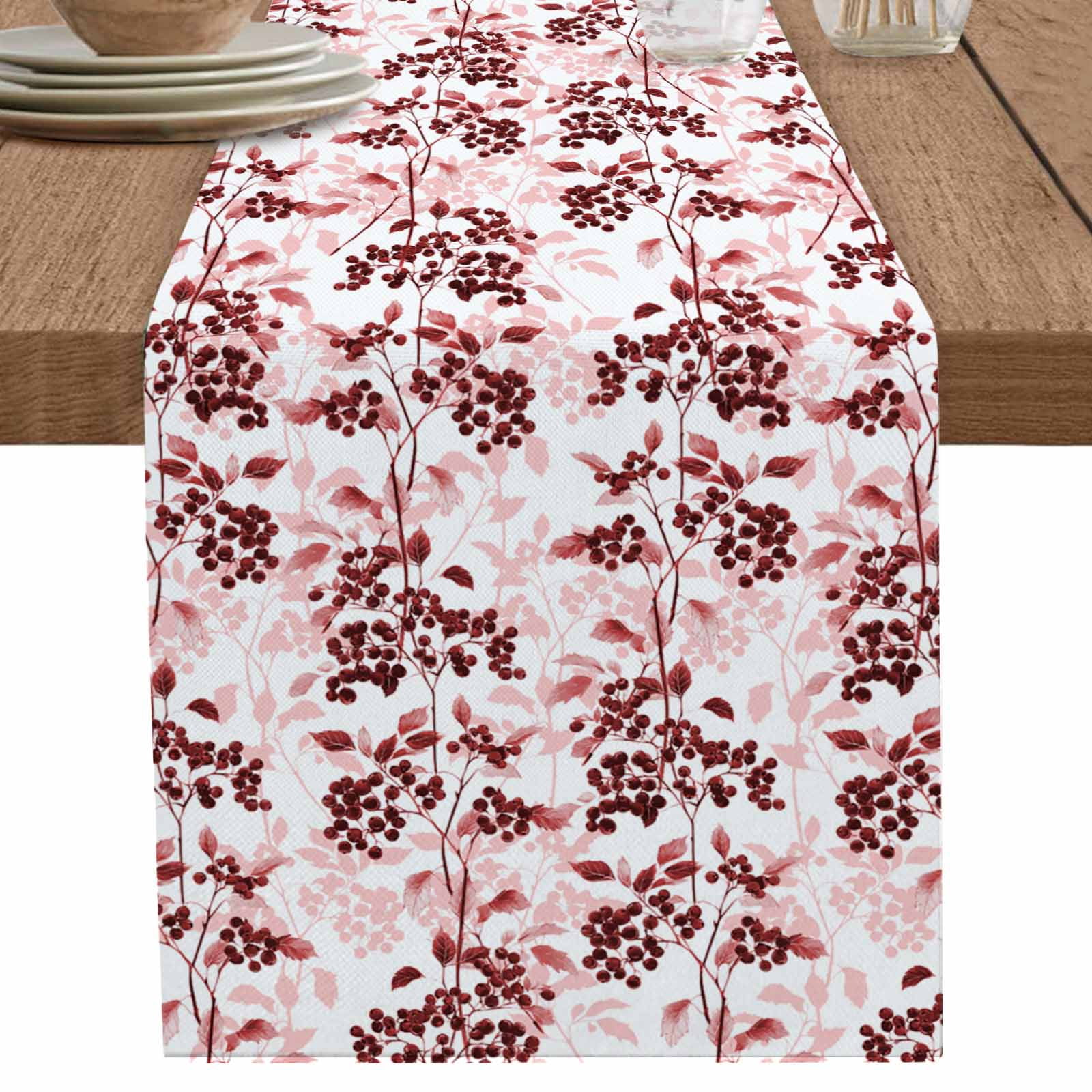 Red Fruit Table Runner 108 Inches Long for Dining Table Decor,Vintage ...