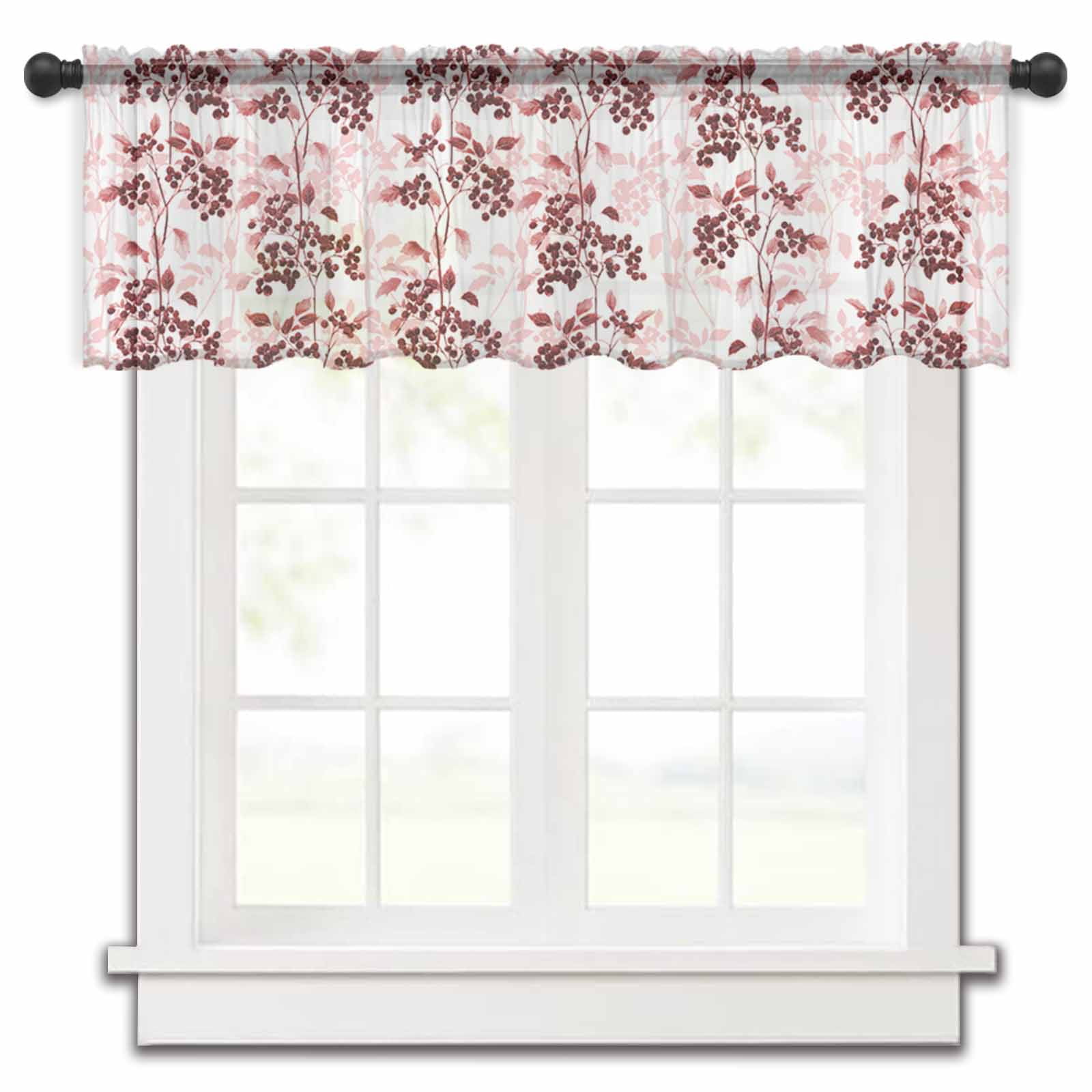 Red Fruit Valance Curtains for Kitchen/Living Room/Bathroom/Bedroom ...