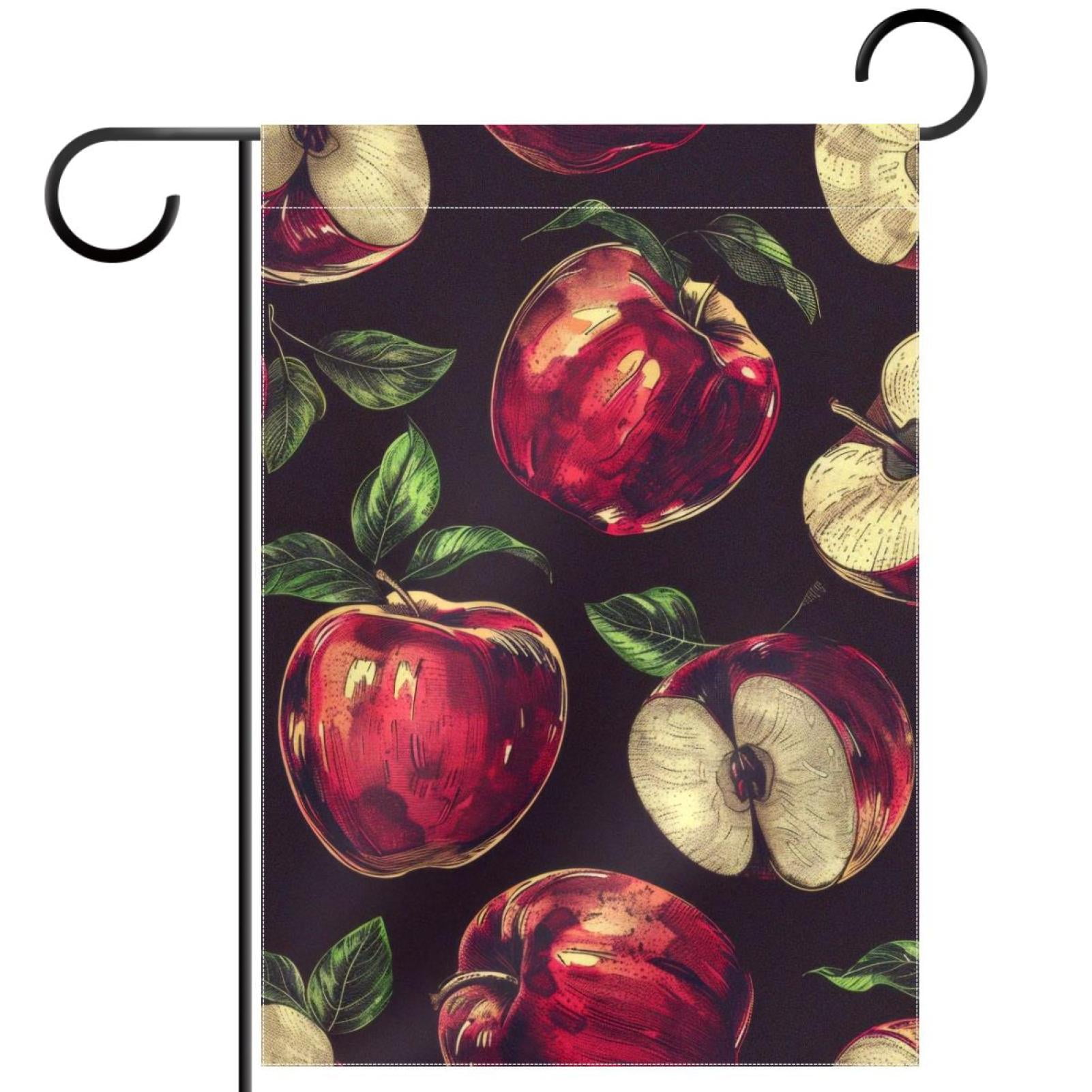 Red Fruits Dark Background Welcome Garden Flags, 12 x 18 Inch Double ...