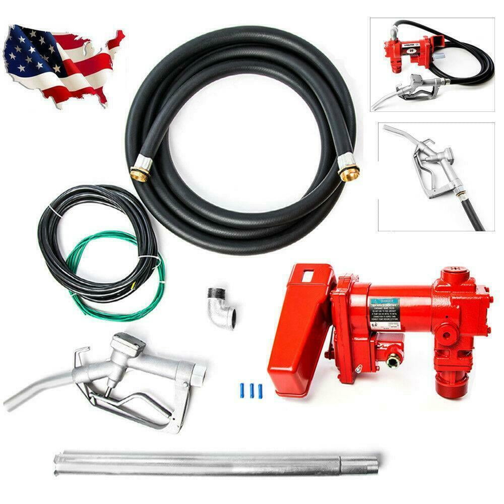 Red Fuel Transfer Pump 12 Volt 20 GPM Diesel Gas Gasoline Kerosene 264W ...