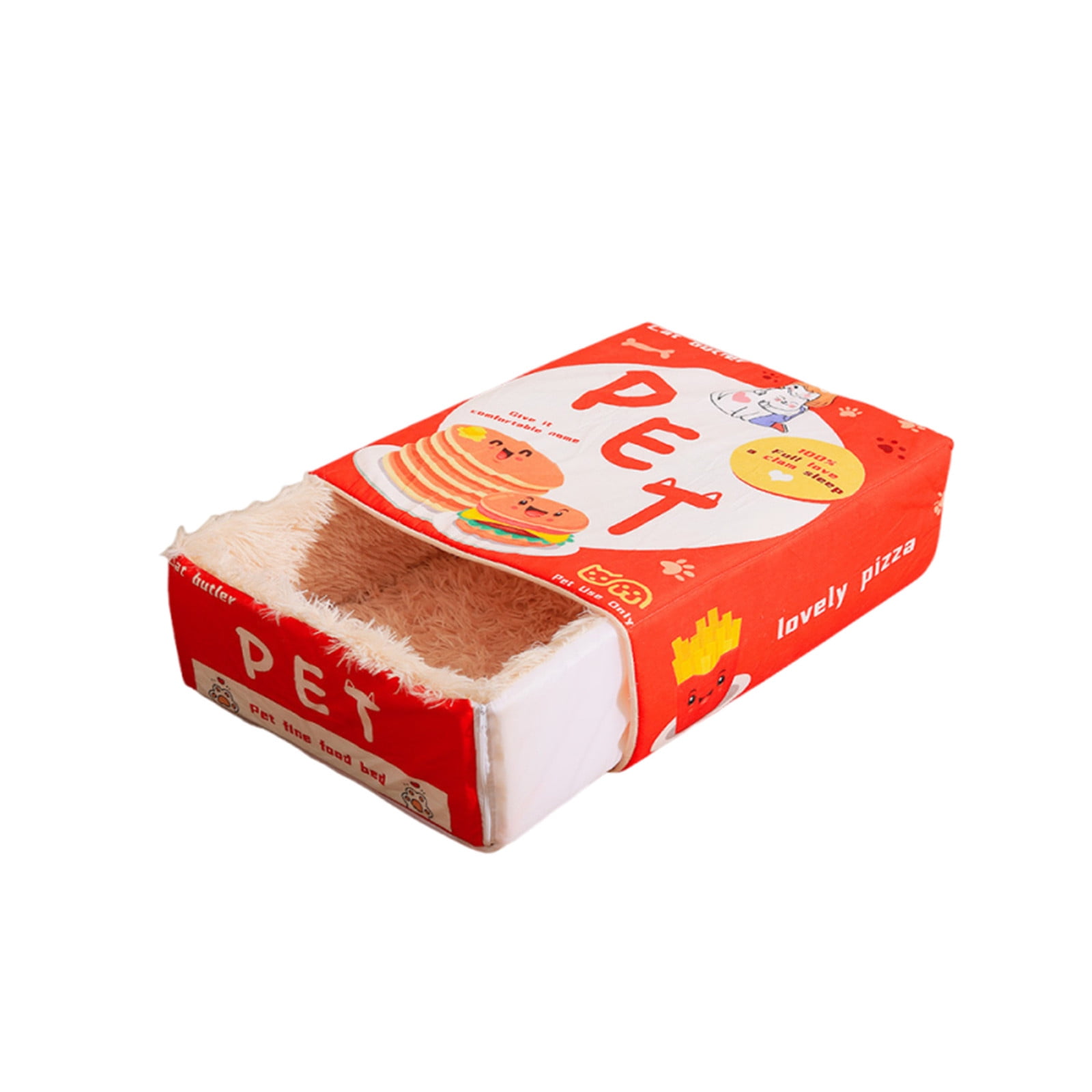 Red Fully Enclosed Cat Bed Detachable And Washable Warm Hideaway For ...