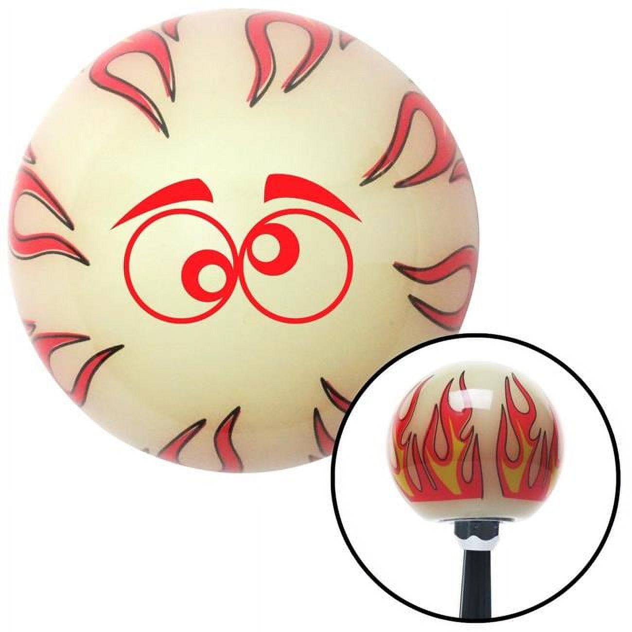 Red Funny Eyes Ivory Flame Shift Knob with M16 x 1.5 Insert Shifter ...