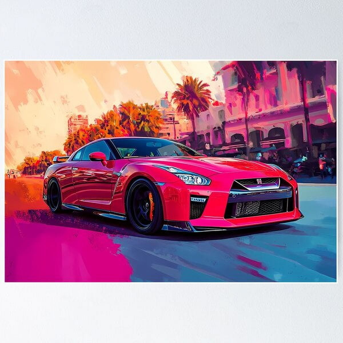 Red Fury – Nissan Gt-R V-Spec R35 Pop Art Vi Poster Wall Art, Modern ...