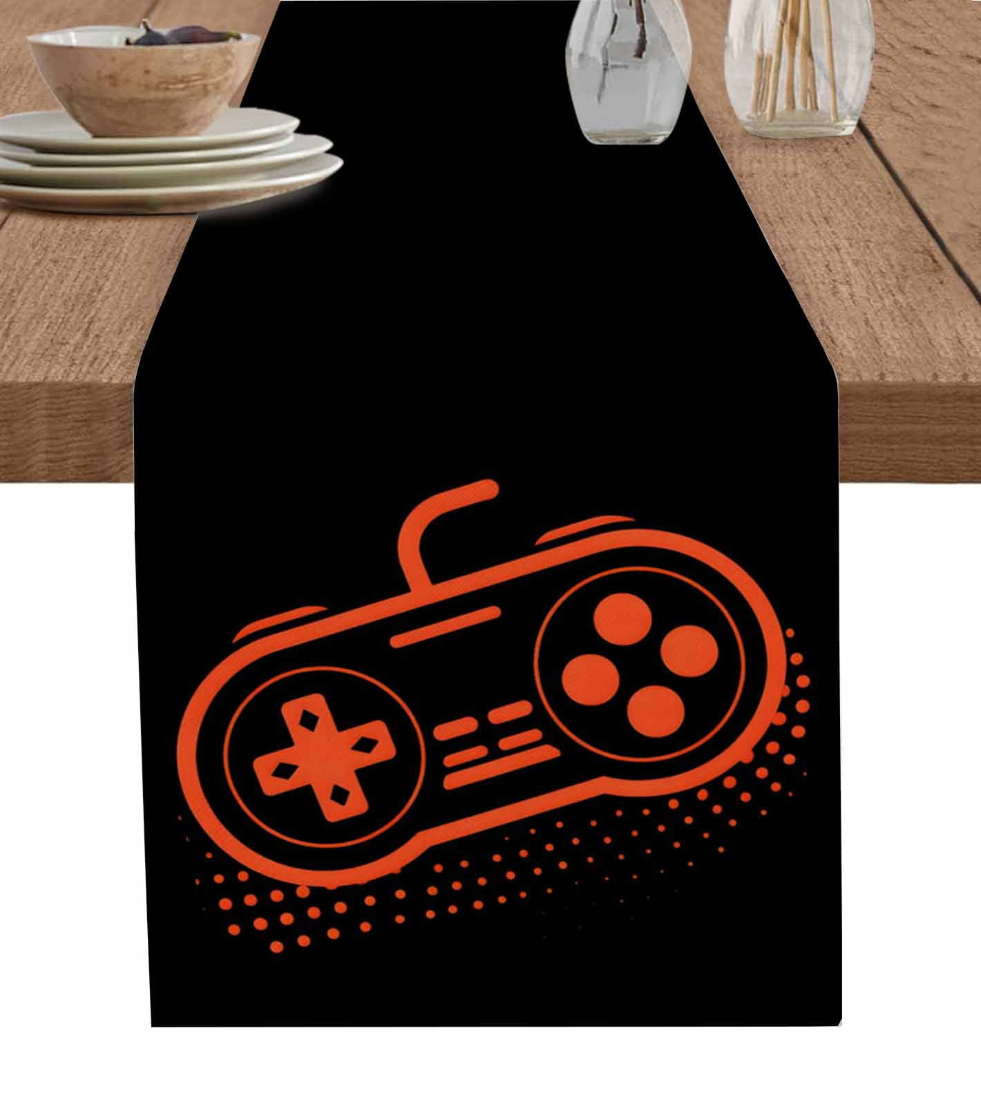 Red Game Console Table Runner 120 Inches, Gameing Modern Art Black ...