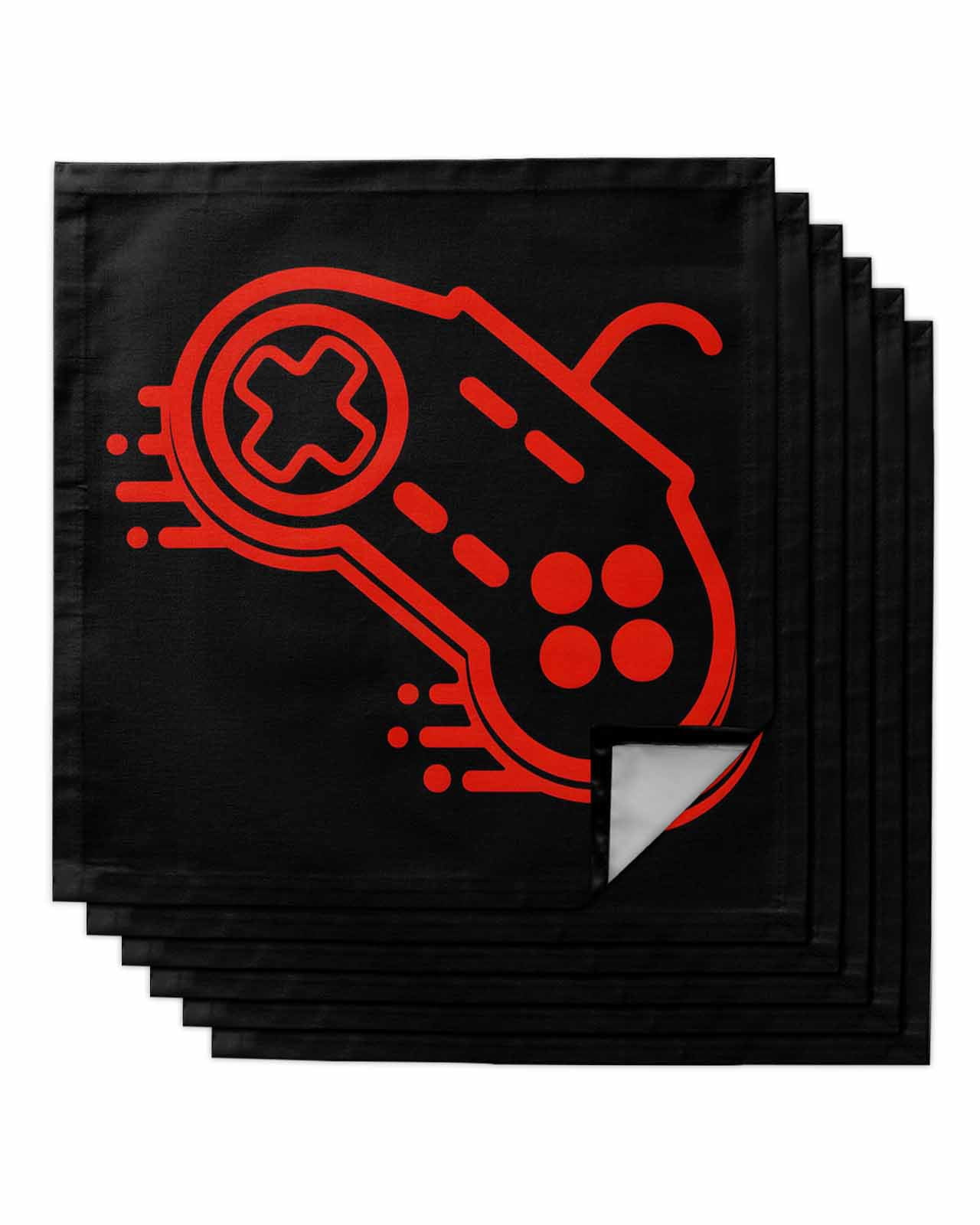 Red Game Controller Cloth Napkins Set of 6 Reusable Dinner Napkins ...
