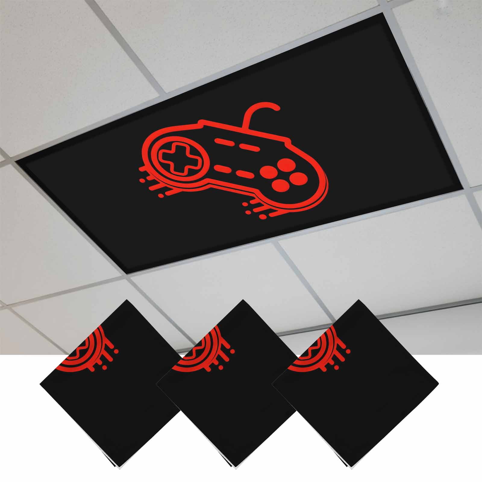 Red Game Controller Magnetic Fluorescent Light Covers for Ceiling ...