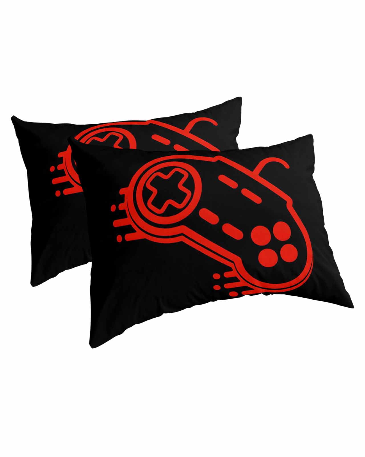 Red Game Controller Pillow Covers Queen Size 2 Pack, Modern Art Gaming ...