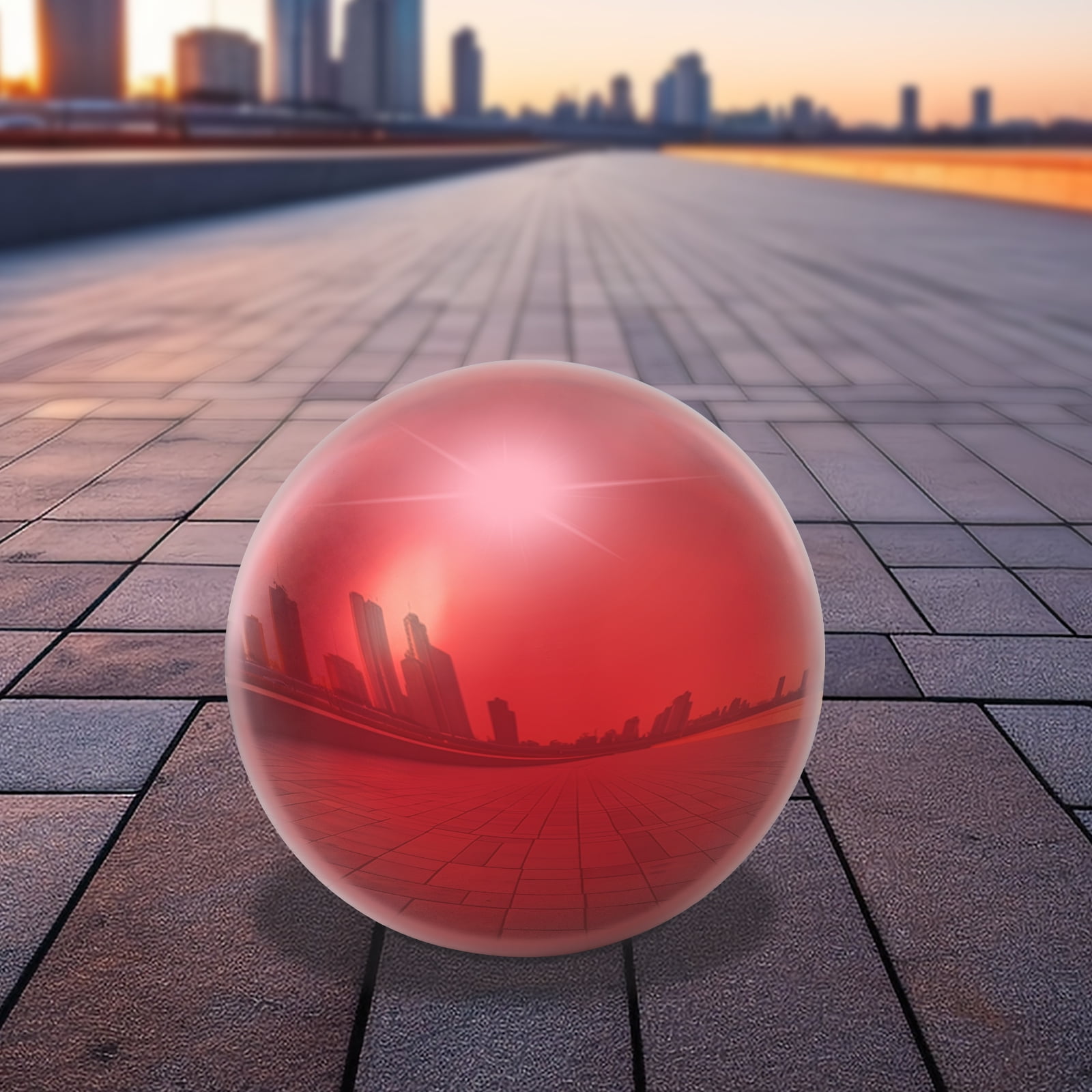 Red Garden Sphere Gazing Ball, 10 inch Stainless Steel Gazing Ball ...